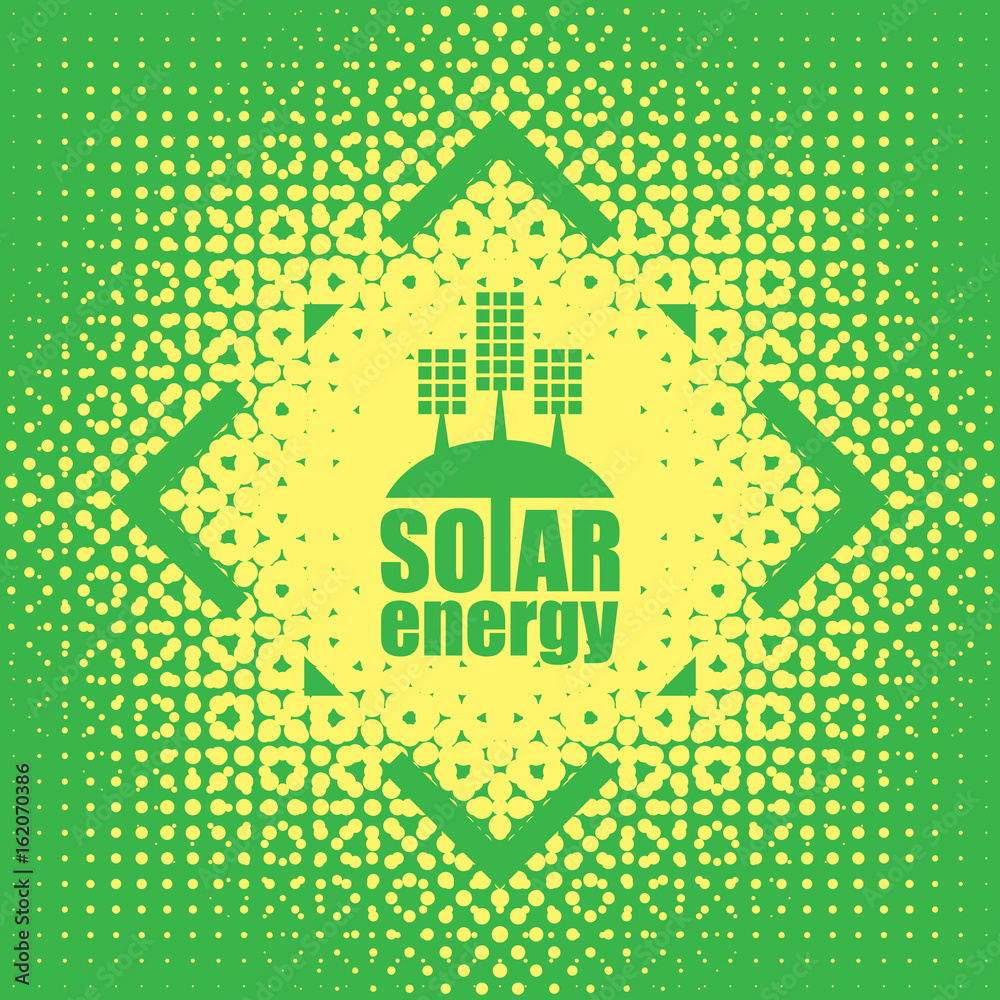 Vector banner of solar energy. The concept of green energy with the ...