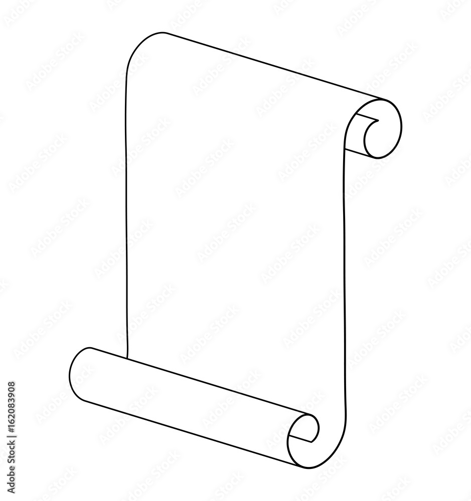 paper scroll outline silhouette vector symbol icon design. Beautiful ...