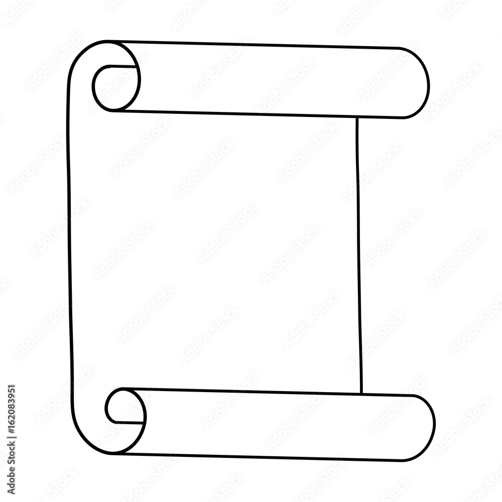 paper scroll outline silhouette vector symbol icon design. Beautiful ...