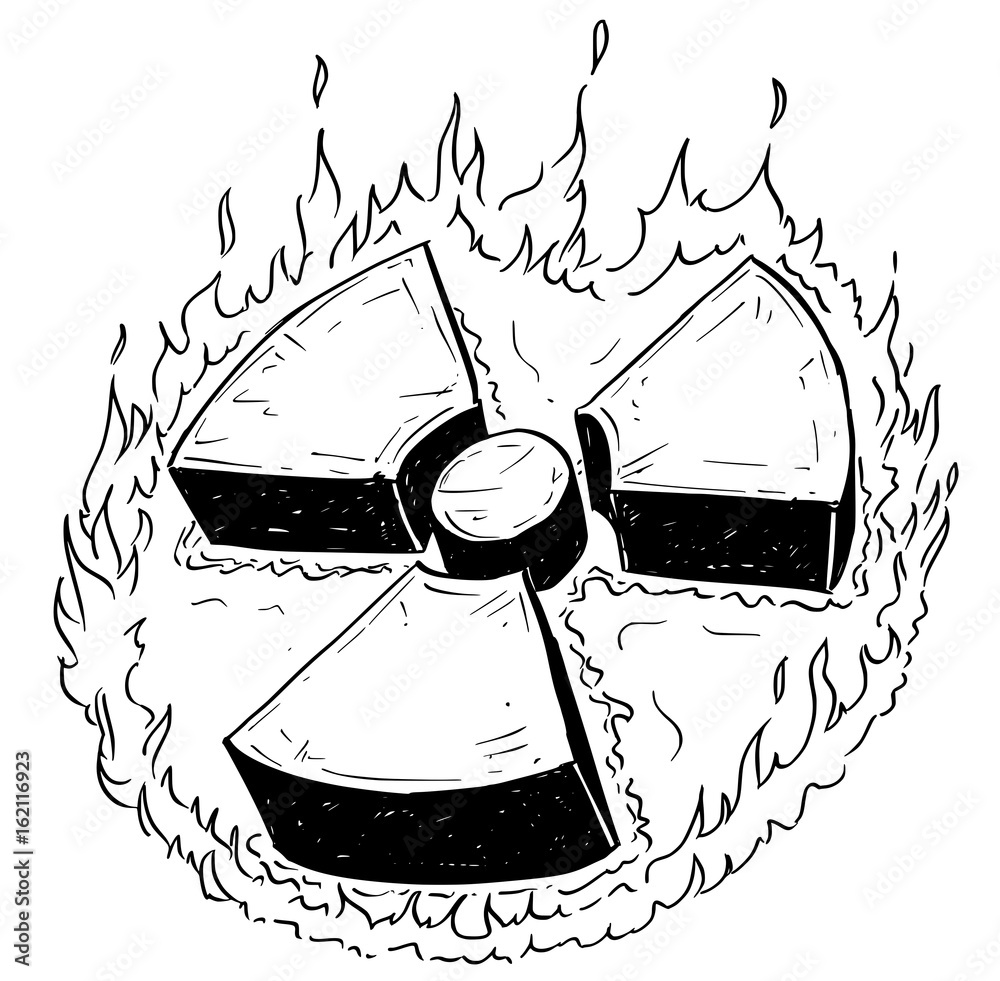 Nuclear Radiation Symbol Vector Hand Drawing Doodle Stock Vector ...