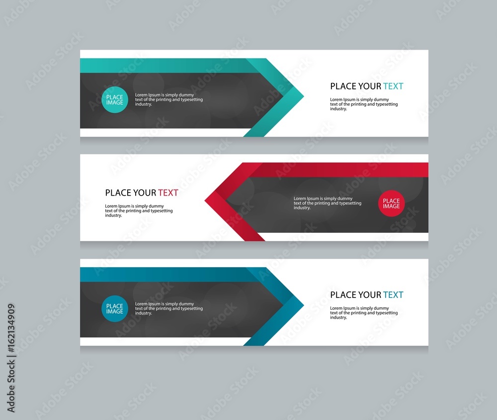 flat vector set abstract corporate business horizontal banner design ...