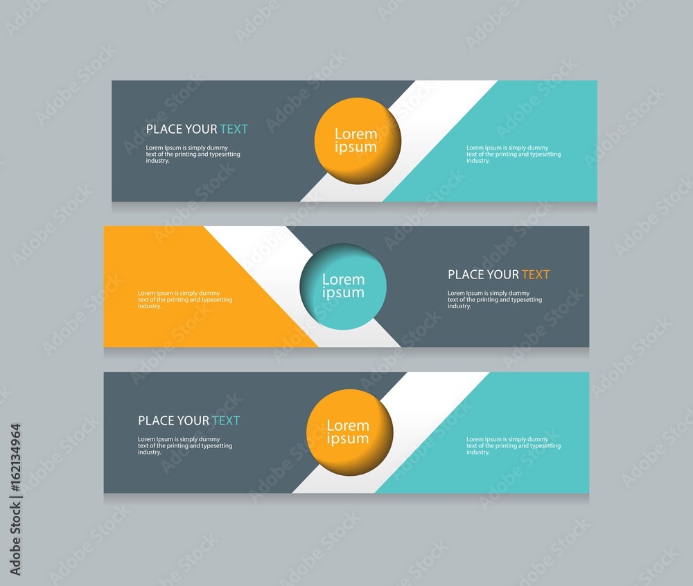 flat vector set abstract corporate business horizontal banner design ...