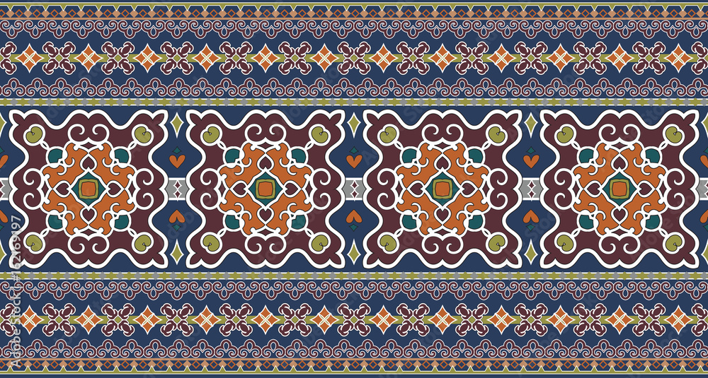 Seamless border in country style Stock Vector | Adobe Stock