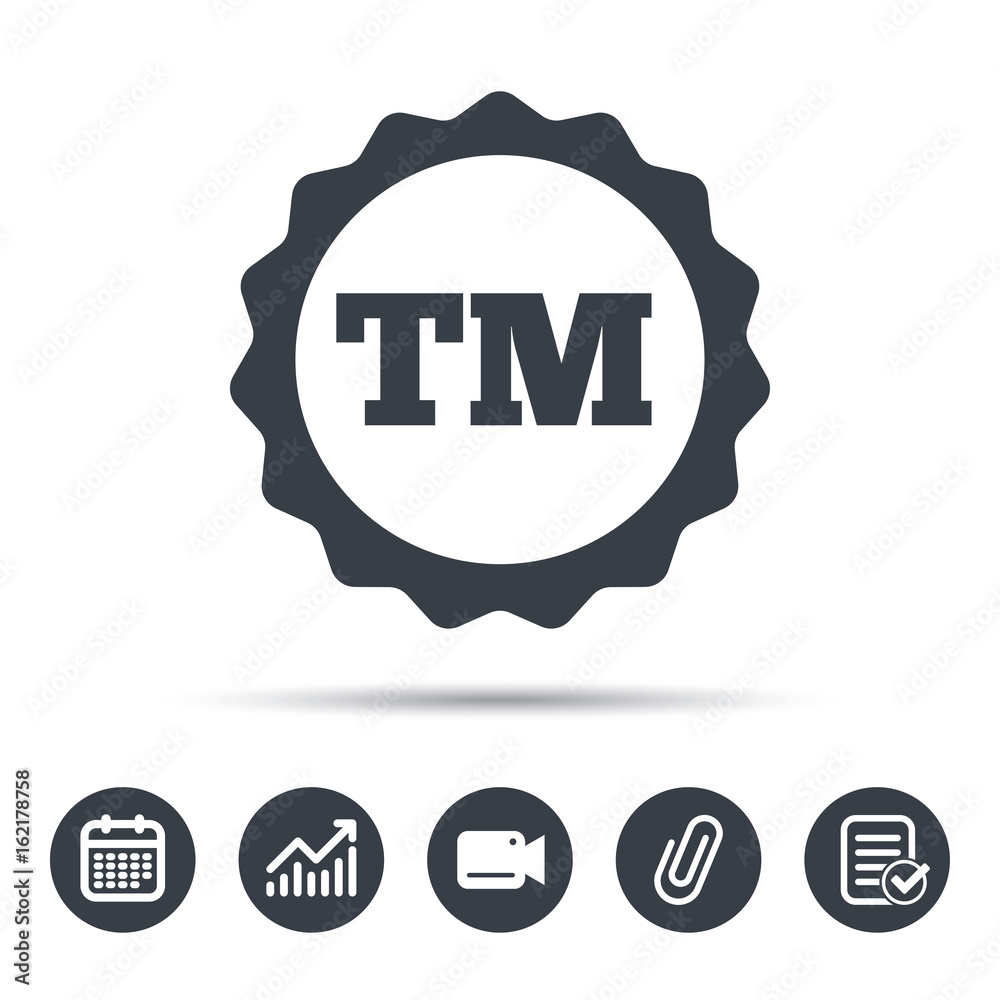 Registered TM trademark icon. Intellectual work protection symbol ...