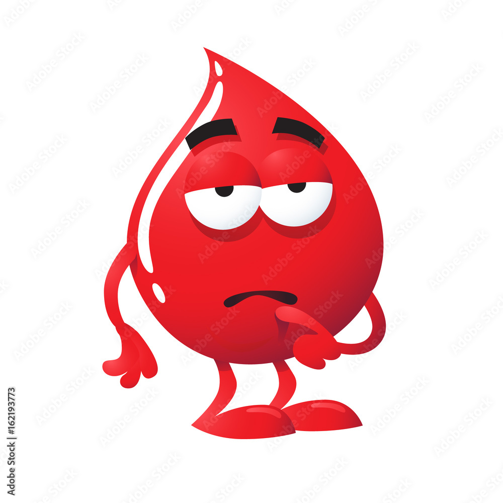 Sad Red Blood Cell Cartoon