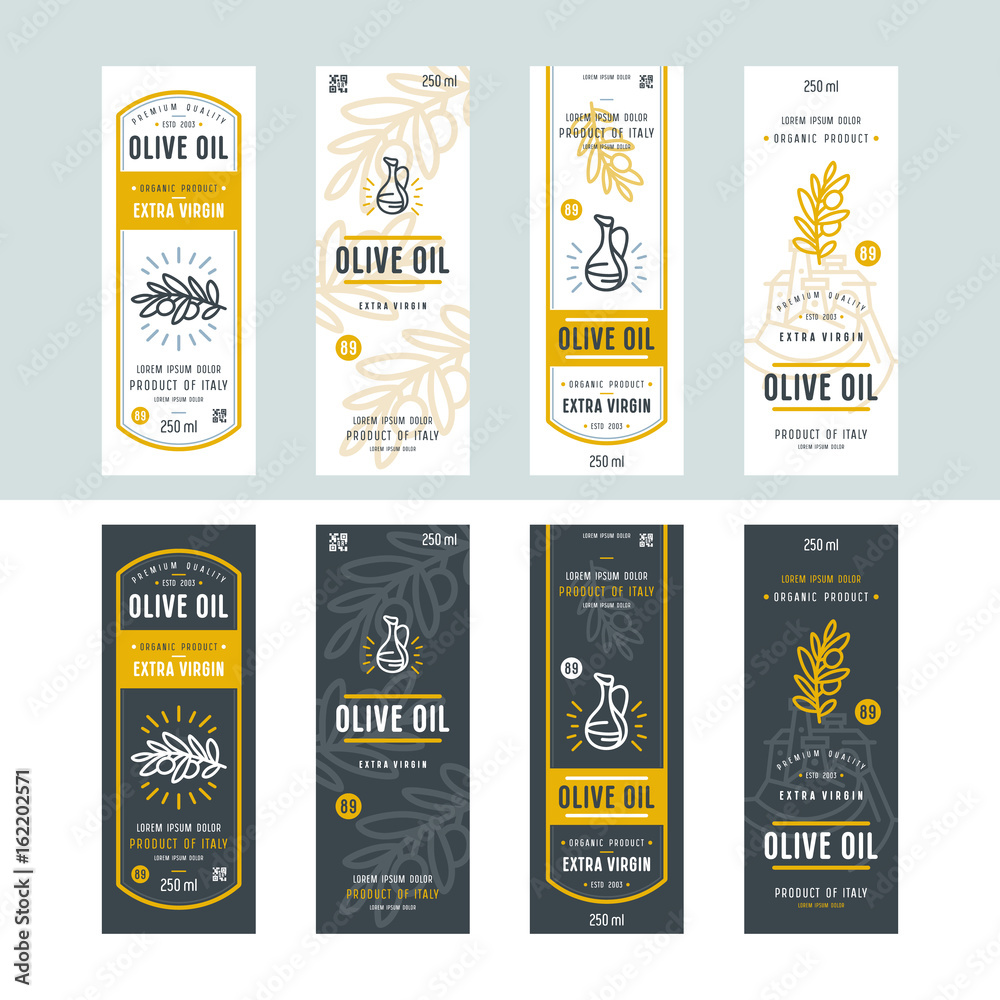 Set of templates label for olive oil Stock Vector | Adobe Stock