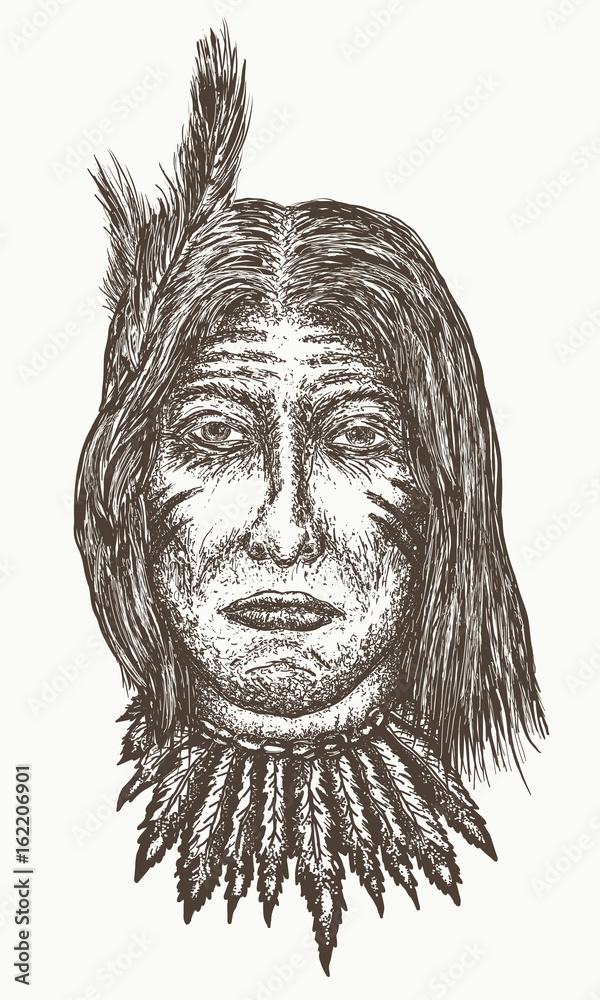Native American Man Drawing
