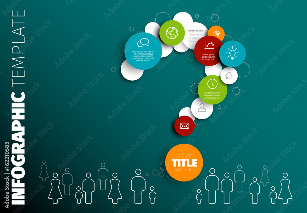 Question mark - dark Vector abstract circles infographic template Stock ...