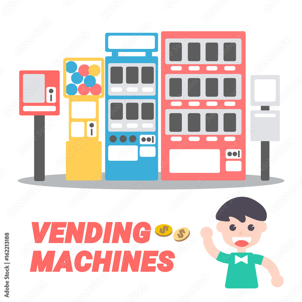 Vending Machines , Vector Illustration. Flat Design Elements. Stock ...