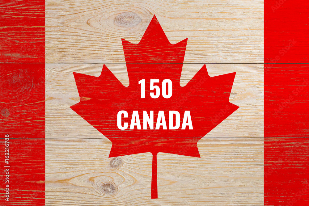 canada 150, wooden background Stock Photo | Adobe Stock
