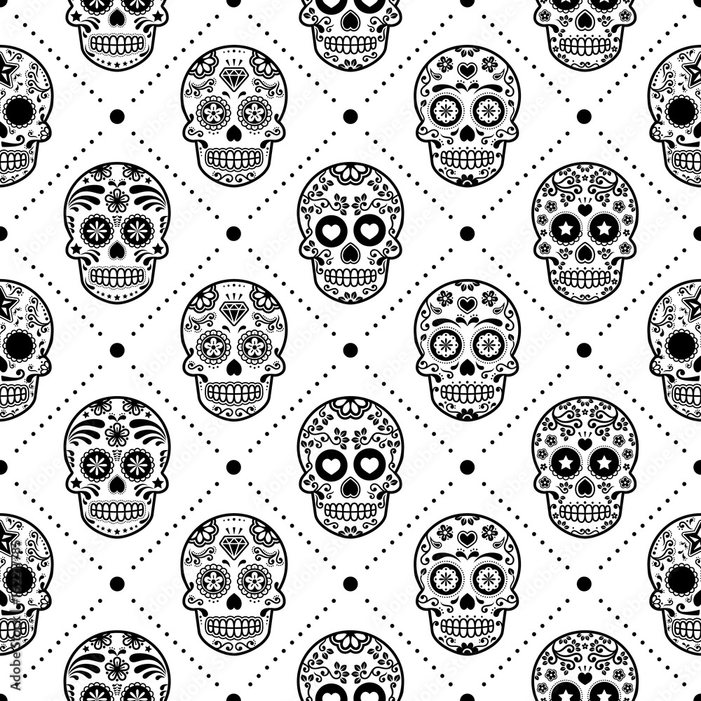 Sugar Skull Background Pattern