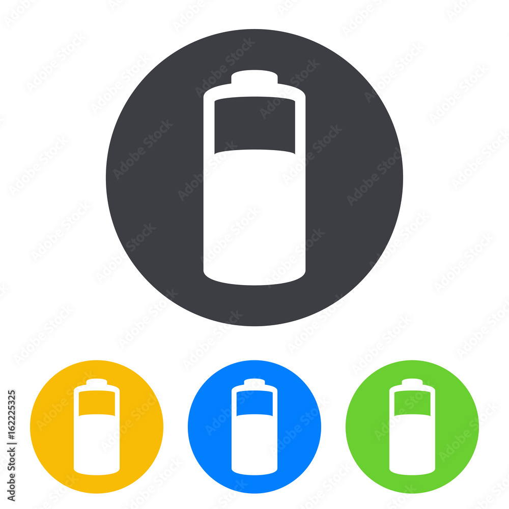 Vetor de Icono plano pila electrica en circulo varios colores do Stock ...