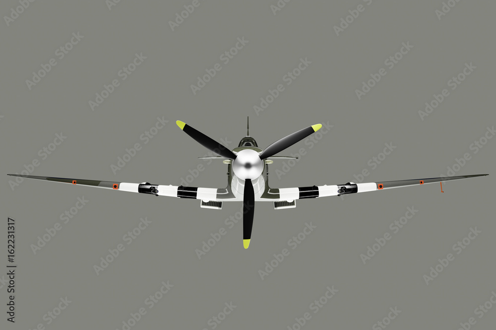 Spitfire head on on Grey Stock Illustration | Adobe Stock