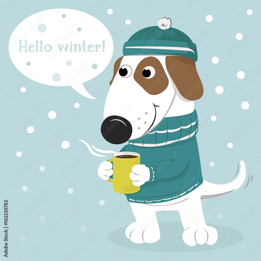 Winter Puppy Cartoon