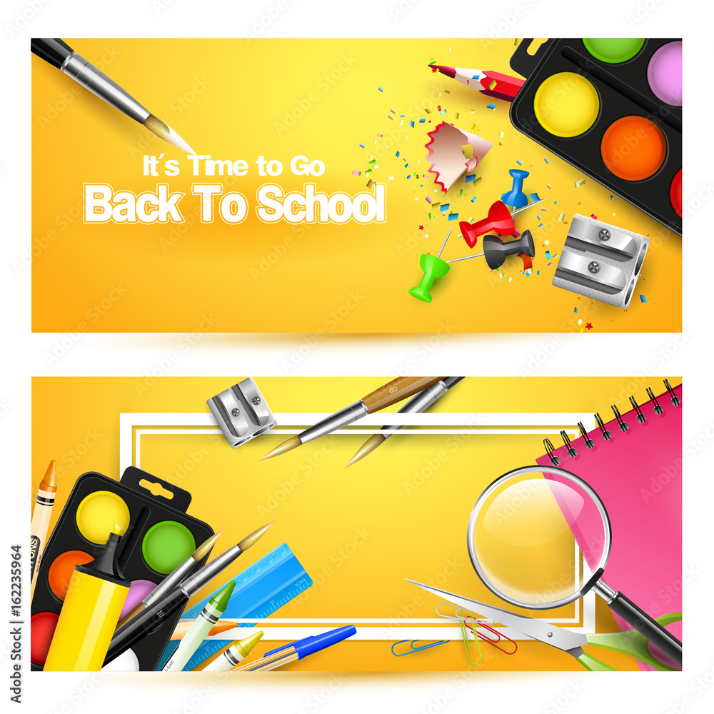 Back to school headers Stock Vector | Adobe Stock