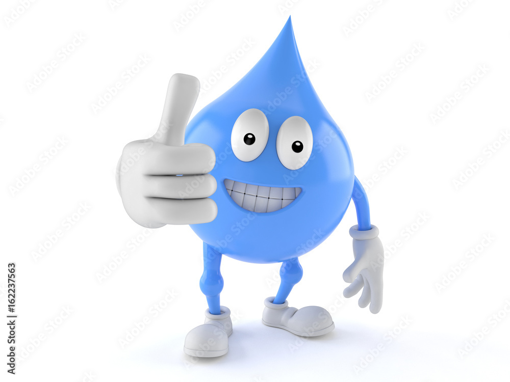 Water drop character with thumbs up gesture Stock Illustration | Adobe ...