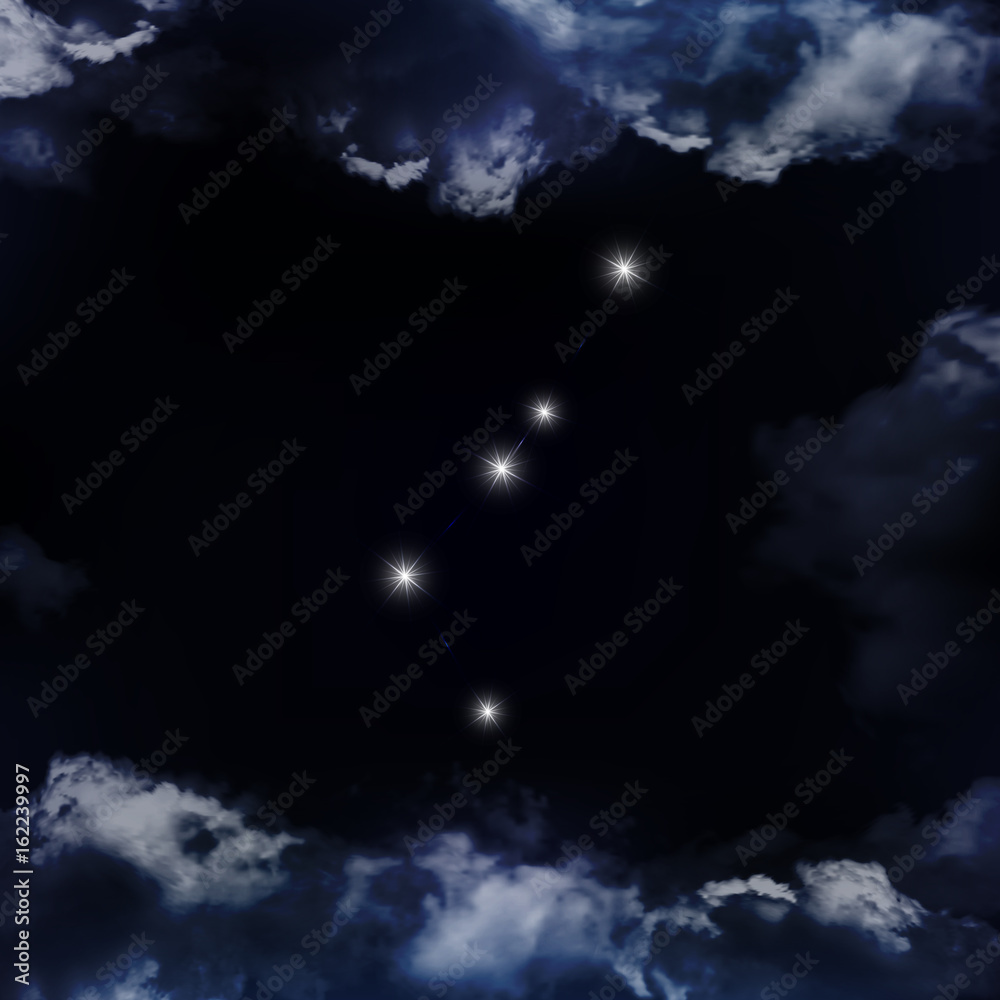 Cancer constellation. Cancer zodiac symbol. The constellation is seen ...