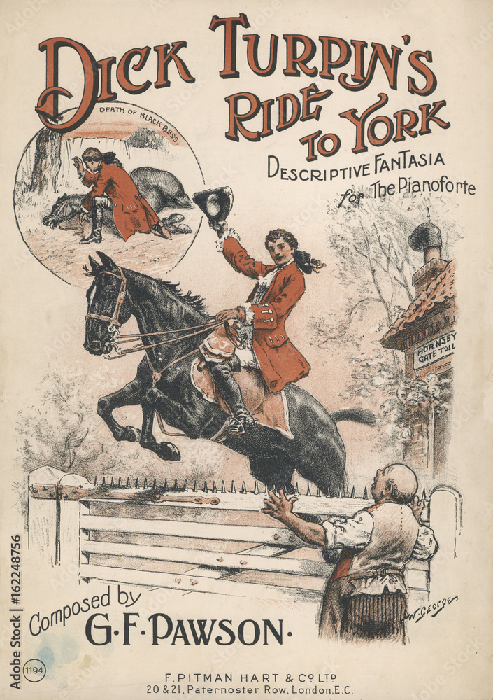 Dick Turpin - Music Cover. Date: circa 1900 Stock Photo | Adobe Stock