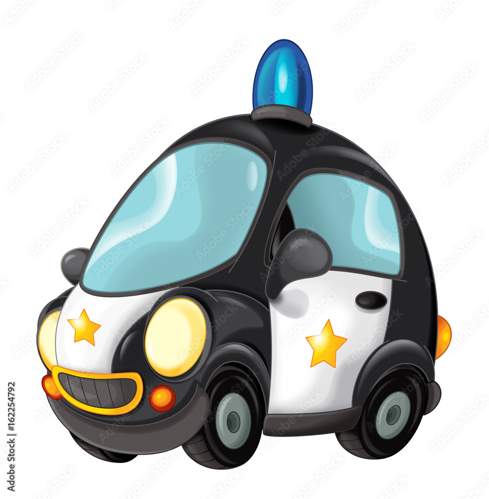 Cartoon police car - isolated - illustration for children Stock ...