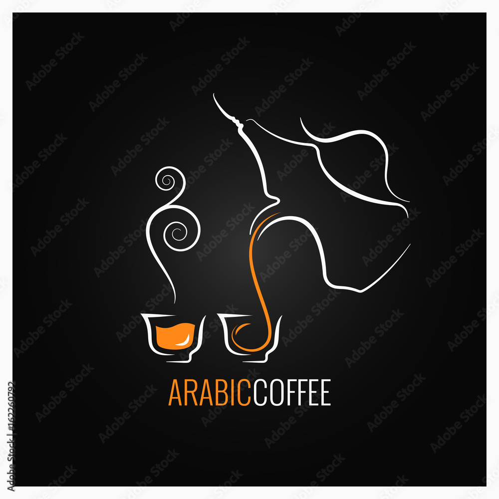 arabic coffee logo design background Stock Vector | Adobe Stock