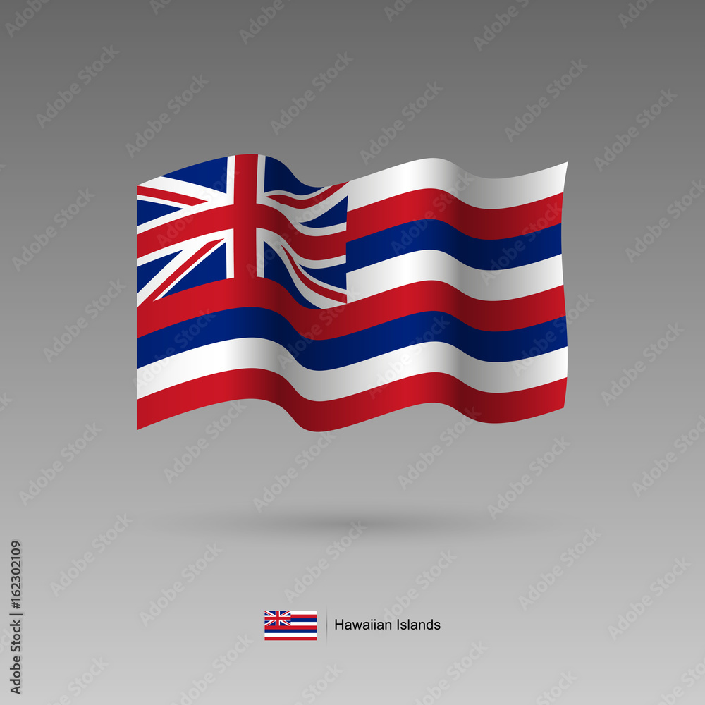Vetor de Hawaiian Islands flag. Official colors and proportion ...