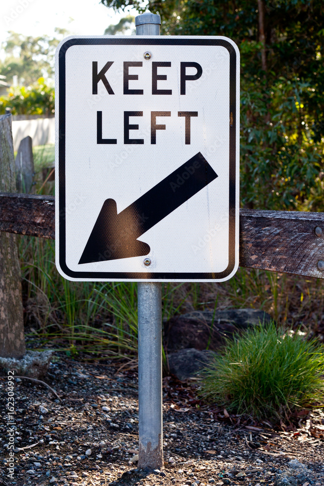 Keep Left Road Sign