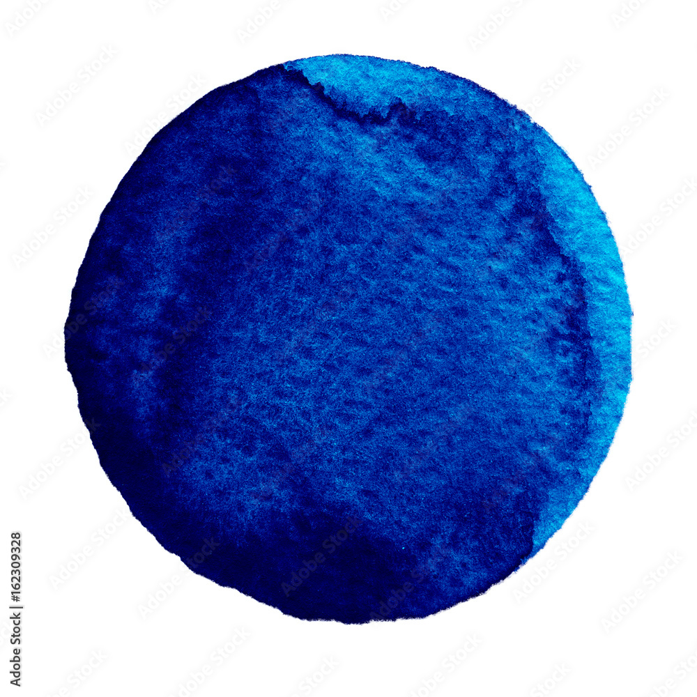 Watercolor blue circle on white background Stock Illustration | Adobe Stock