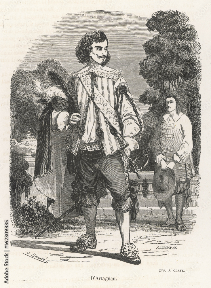 D'Artagnan three musketeers. Date: 1844 Stock-Foto | Adobe Stock