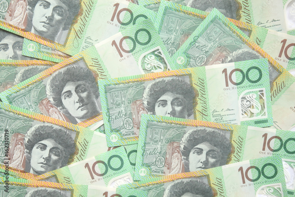 group of 100 dollar Australian notes for background Stock Photo | Adobe ...