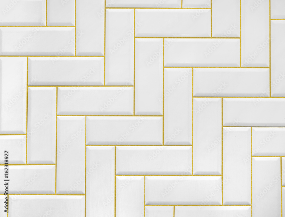 Pattern white ceramic brick tile with golden line wall,modern abstract ...