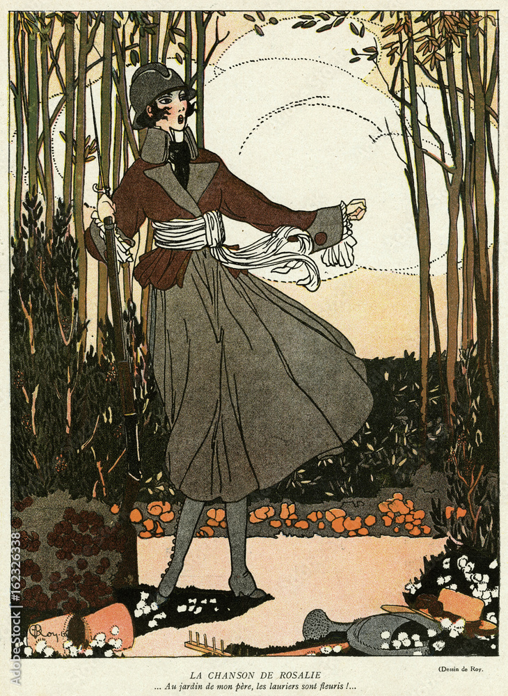 Cartoon The Song of Rosalie WW1. Date: 1916 Stock Photo | Adobe Stock