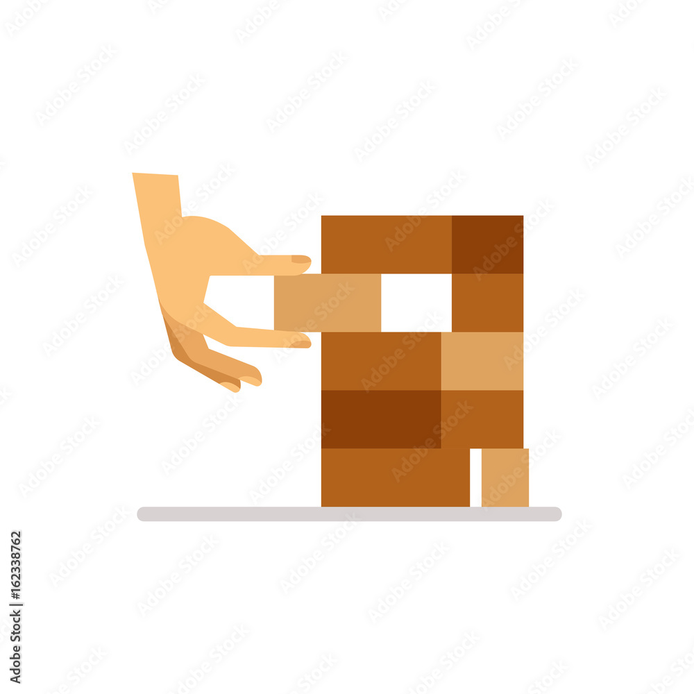 Jenga blocks icon Stock Vector | Adobe Stock