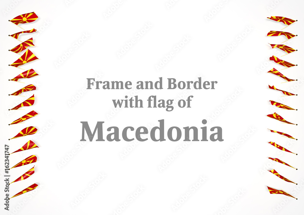 Frame and border with flag of Macedonia. 3d illustration Stock ...
