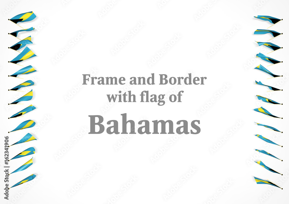 Frame and border with flag of Bahamas. 3d illustration Stock ...