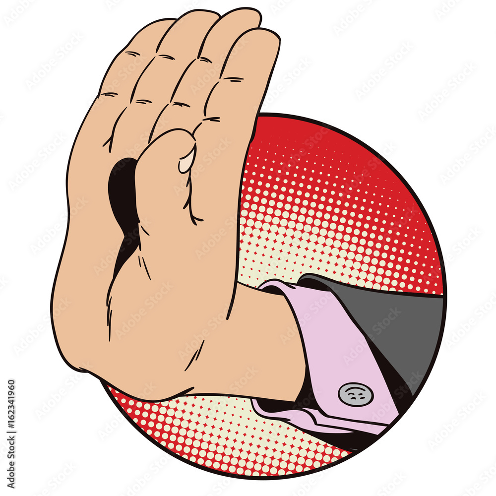 Hand stop. Illustration in retro style. Stock Vector | Adobe Stock