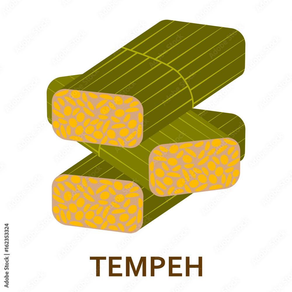Soy tempeh flat icon. Vector illustration. Stock Vector | Adobe Stock