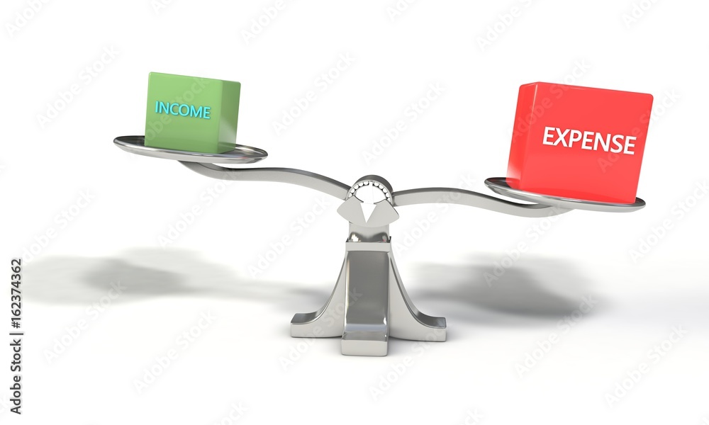 Income and expense scales, 3d Stock Illustration | Adobe Stock