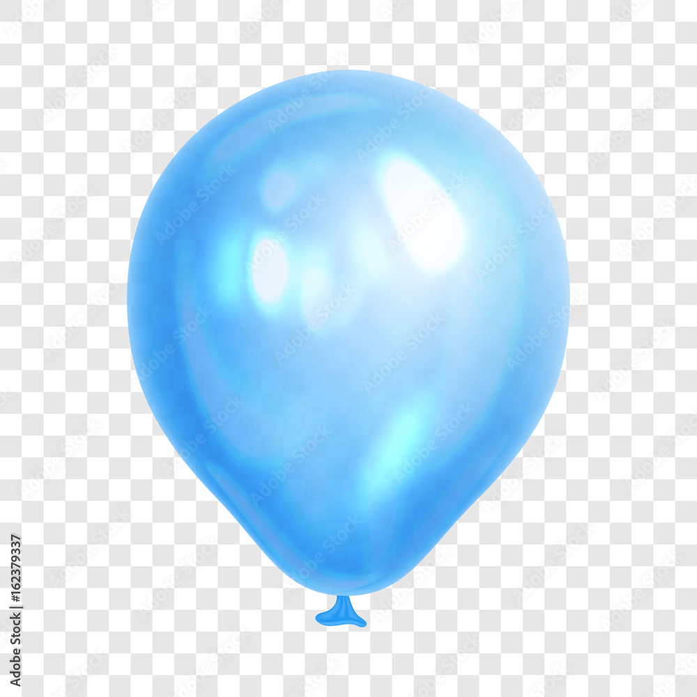 Realistic blue balloon, isolated on transparent background. Balloon for ...