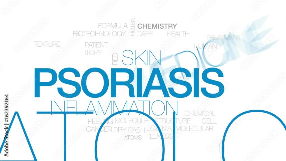 Psoriasis animated word cloud, text design animation. Kinetic ...