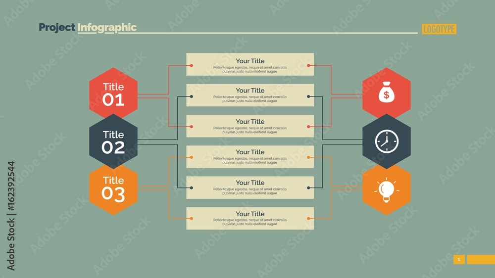 Three Points Scheme Slide Template Stock Vector | Adobe Stock