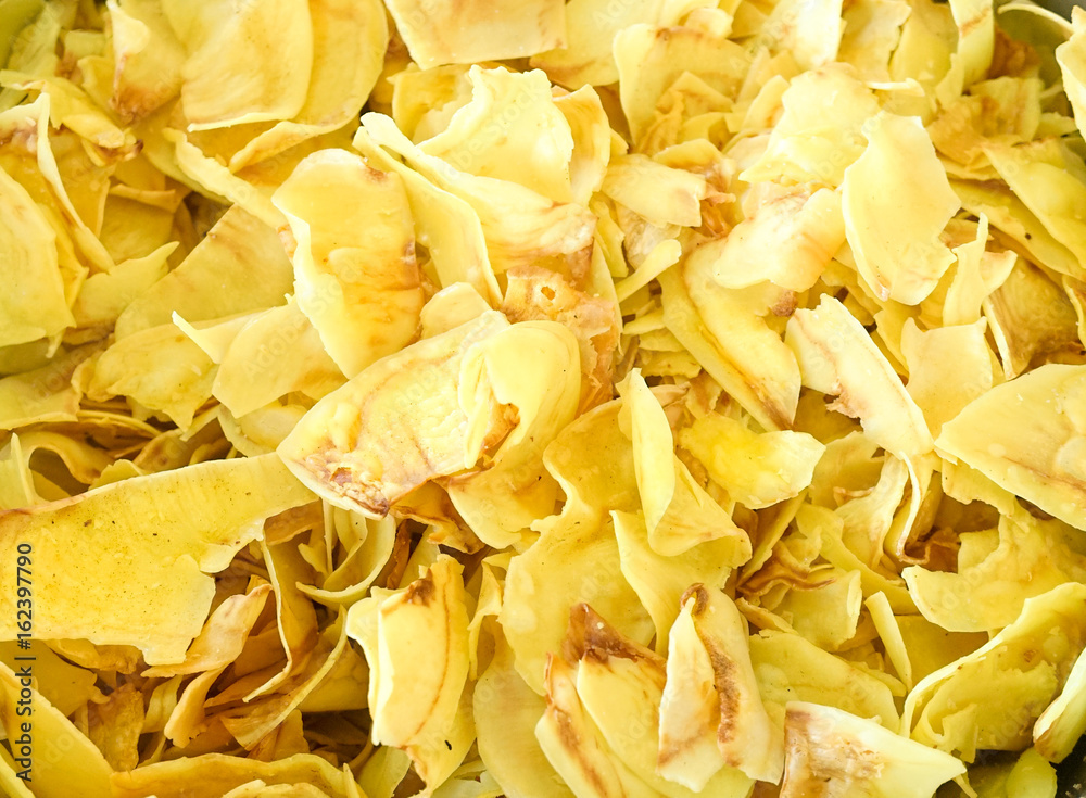 Durian chips, top view of durian chips texture. Stock Photo | Adobe Stock
