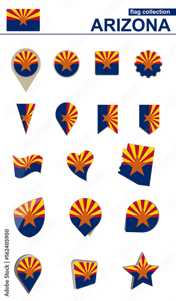 Arizona Flag Collection. Big set for design. Stock Vector | Adobe Stock