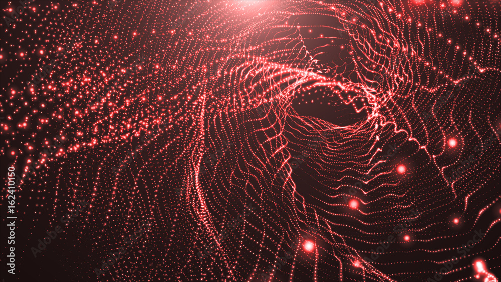 Digital computer generation image. Energy wave lines. Technology ...