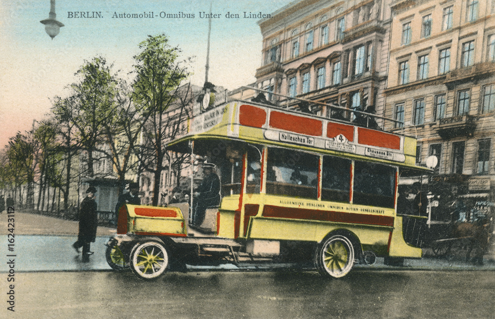 German Motor Bus. Date: circa 1910 Stock Photo | Adobe Stock
