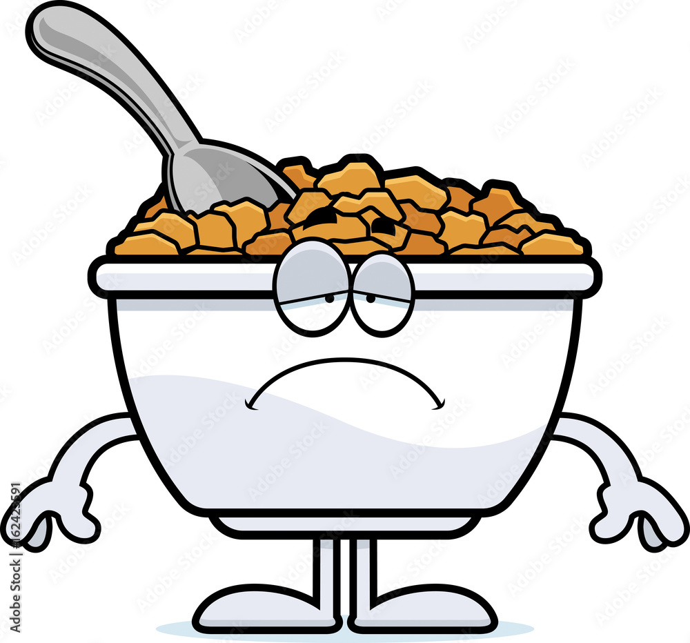 Sad Cartoon Cereal Stock Vector | Adobe Stock
