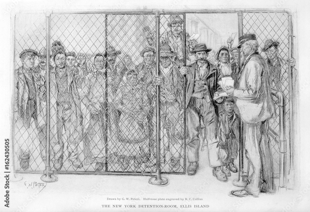 Immigrants Arriving At Ellis Island New York Date 1903 Stock Photo