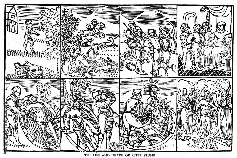 Werewolf Peter Stump. Date: 31 March 1590 Stock Illustration | Adobe Stock