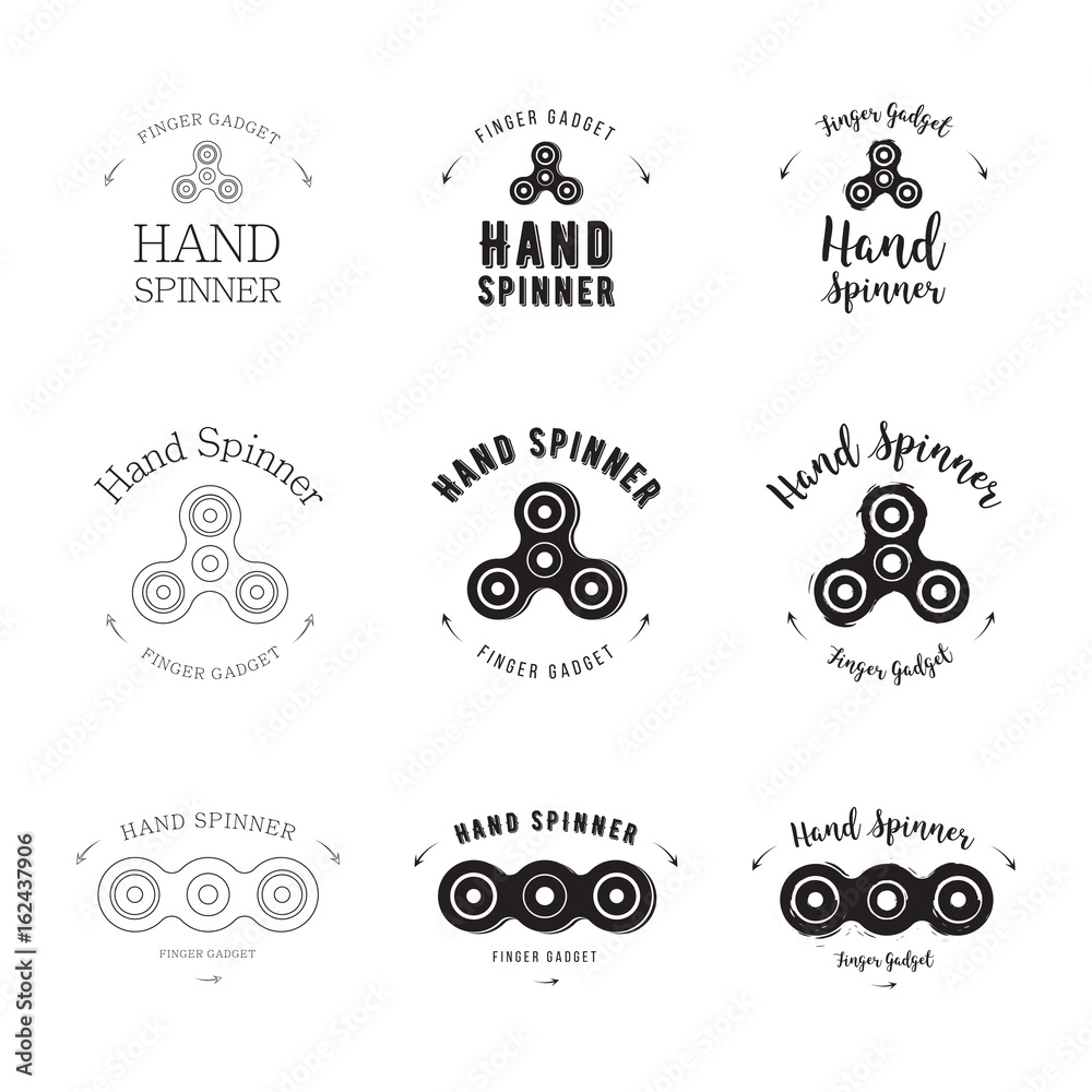 Hand spinner set vector logo template for your design. Hand spinner ...