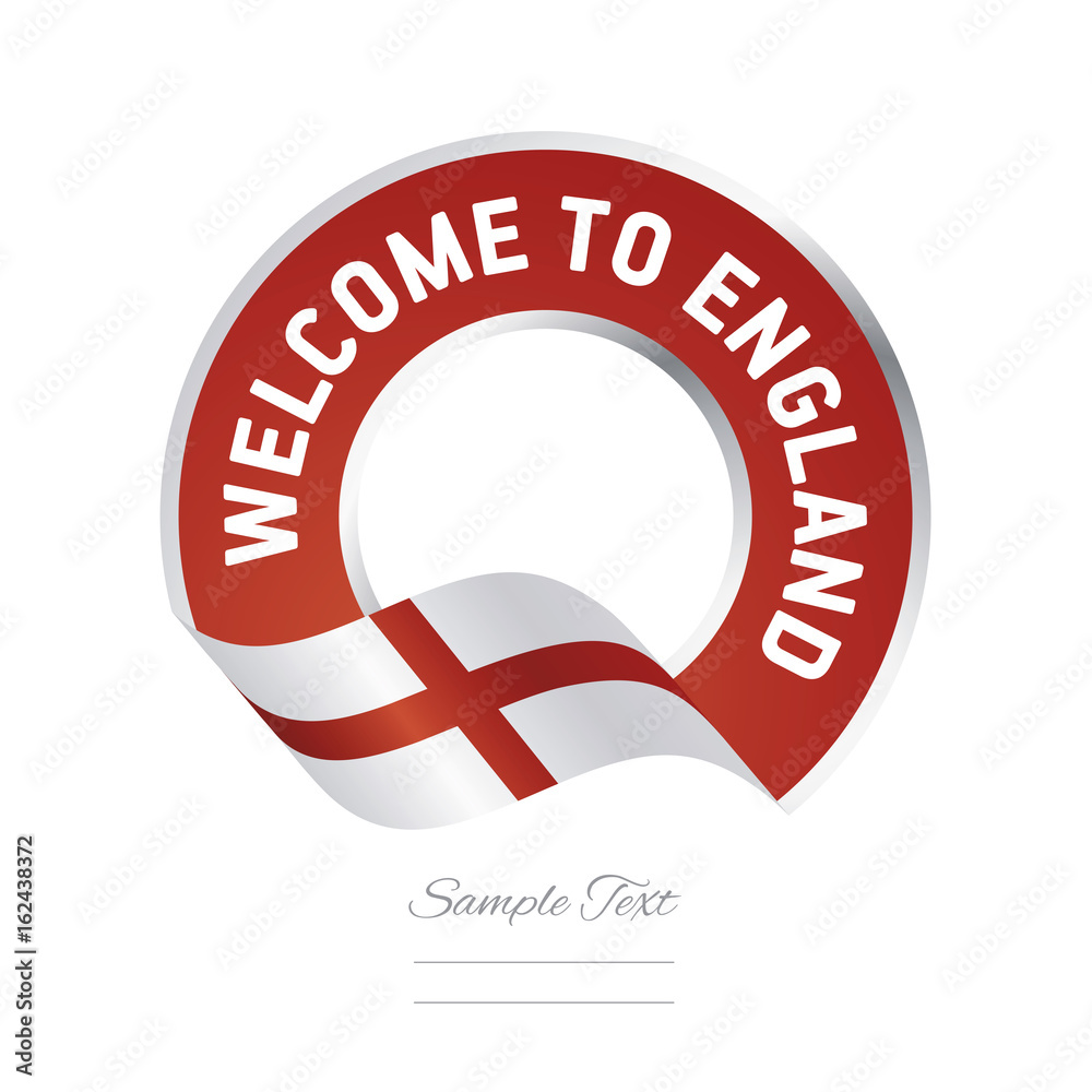 Welcome to England flag red label logo icon Stock Vector | Adobe Stock