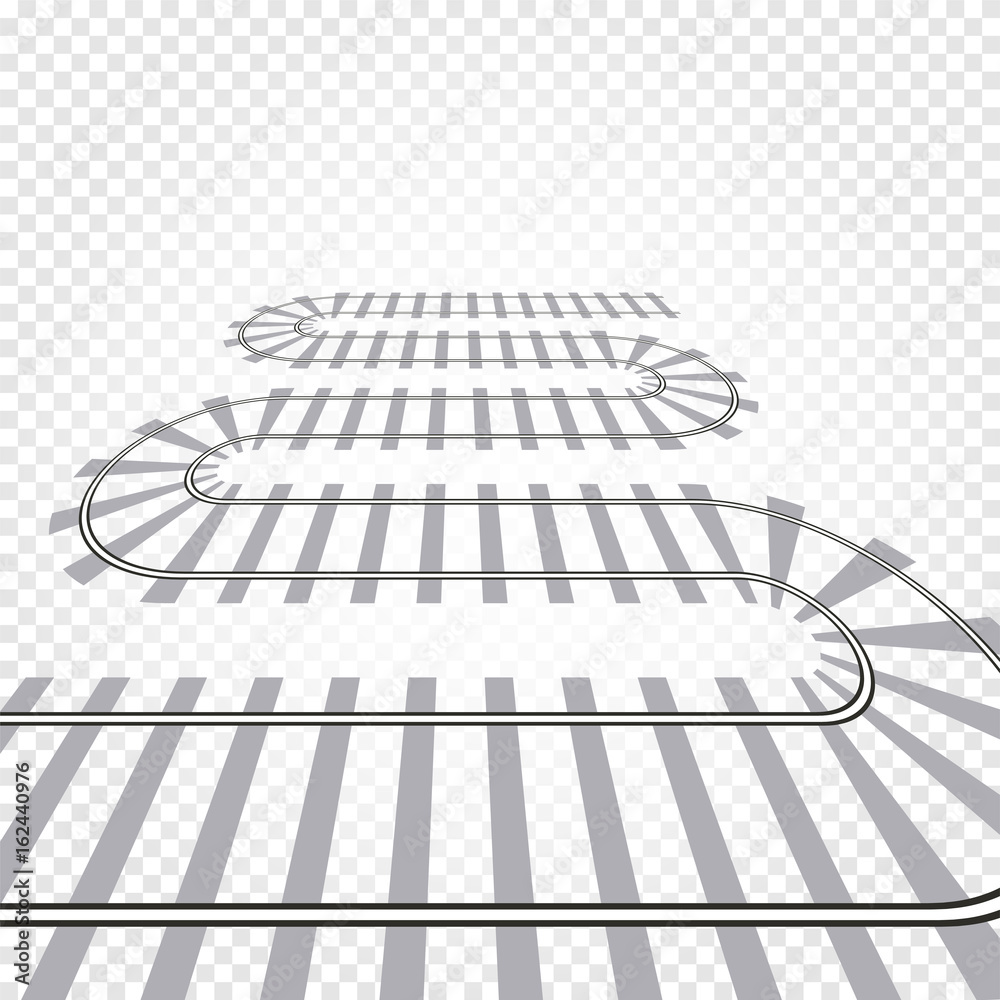 Rail railroad track vector illustration. Railway train isolated ...
